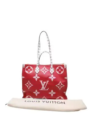 LOUIS VUITTON Monogram Giant Onthego Gm Tote Bag Red
