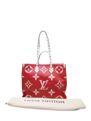 LOUIS VUITTON Louis Vuitton Monogram Giant OnTheGo GM Tote Bag Red