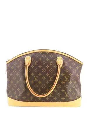 LOUIS VUITTON Lockit Handbag Monogram Canvas Horizontal Satchel - Brown