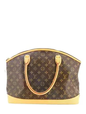 LOUIS VUITTON Lockit Monogram Canvas Satchel - Brown