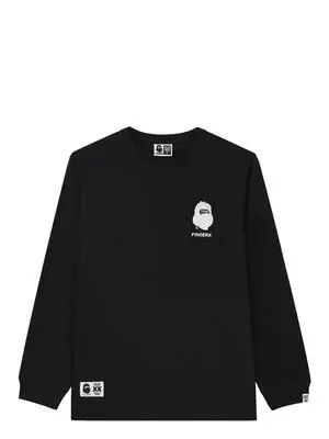 FINGERCROXX X A Bathing Ape Logo-print Long-sleeve T-shirt - Black