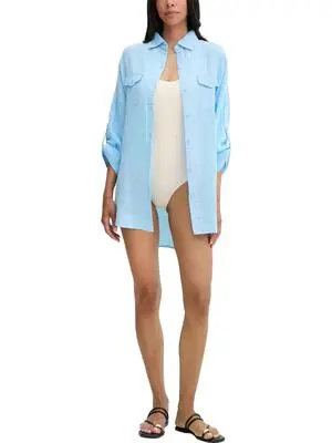 Melissa Odabash Button-up Chest-pocket Shirt - Blue
