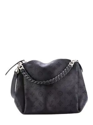 LOUIS VUITTON Mahina Leather Bb Hobo Bag - Black