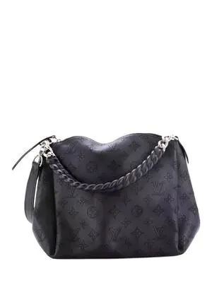 LOUIS VUITTON Mahina Leather Bb Hobo Bag - Black