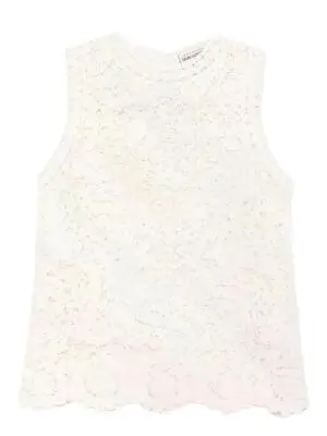 SEMICOUTURE Guipure-lace Sleeveless Top - Neutrals