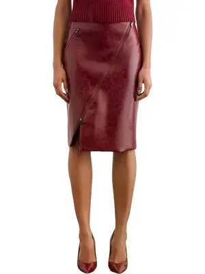 TOCCIN Toccin Zip-Detail Pencil Midi Skirt