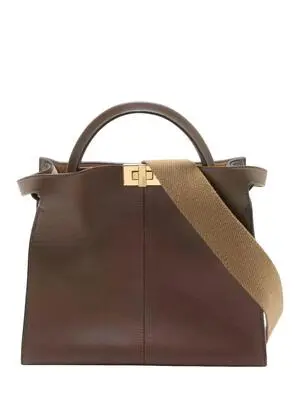 FENDI 2010-2026 Large Leather Peekaboo X-lite Tote Bag