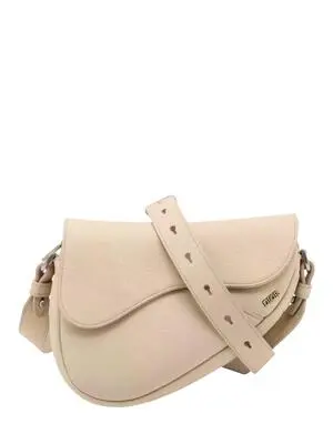 Dior 2019-2020 Grained Calfskin Saddle Crossbody Bag Neutrals