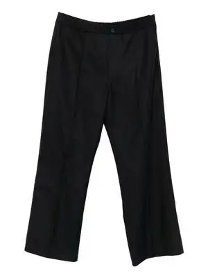 SPINA Pinstripe Wide-leg Trousers - Black