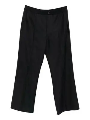 SPINA Pinstripe Wide-leg Trousers - Black