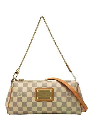 LOUIS VUITTON 2015 Damier Azur Eva Satchel - White
