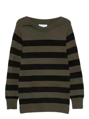 KIKO KOSTADINOV Striped Boat-neck Sweater - Green