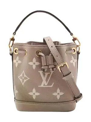 LOUIS VUITTON 2020-2026 Bicolor Monogram Empreinte Nano Noe Bucket Bag - Brown