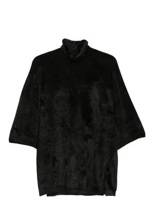 SEMICOUTURE Half-sleeve Roll Neck Sweater - Black