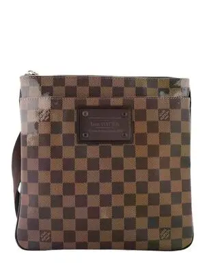 LOUIS VUITTON Brooklyn Pochette Plate Damier Crossbody Bag - Brown