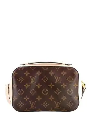 LOUIS VUITTON Saintonge Handbag Monogram Canvas With Leather Crossbody Bag Neutrals