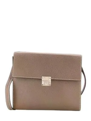 Hermès Clic Wallet On Strap Epsom 16 Shoulder Bag - Grey