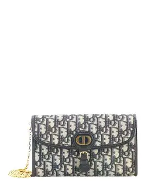 Dior Bobby Pouch With Chain Oblique Canvas East West Clutch Bag - Blue