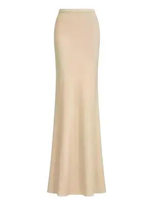 GEMY MAALOUF Silk Maxi Skirt - Neutrals
