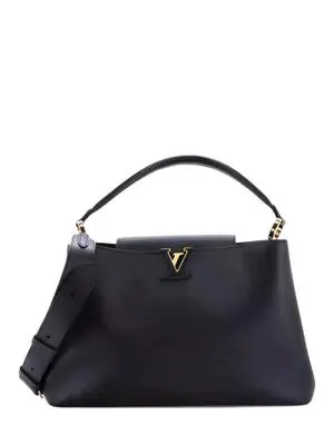 LOUIS VUITTON Capucines Souple Bag Leather Gm Satchel - Black