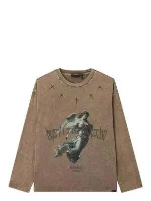 FIVE CM Graphic-print Long-sleeve T-shirt - Brown