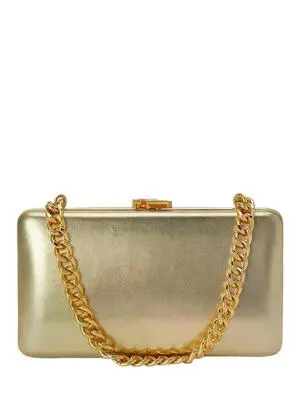 Ralph Lauren Small Franki Metallic Leather Clutch Bag - Gold