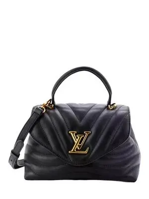 LOUIS VUITTON New Wave Hold Me Top Handle Bag Quilted Leather Satchel - Black