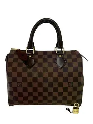 LOUIS VUITTON 2010 Damier Ebene Speedy 25 Boston Bag - Brown