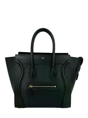 Celine 2018 Micro Smooth Calfskin Luggage Tote Bag - Black