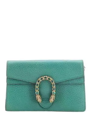 Gucci Dionysus Bag Leather Super Mini Clutch Bag - Green