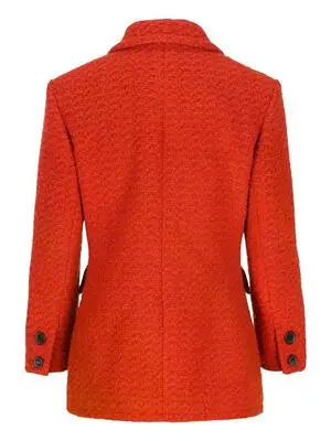 Saint Laurent Single-breasted Jacket In Tweed - Red