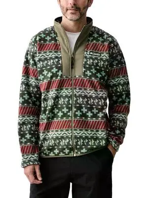 Columbia Geometric-print Zip-up Sweatshirt - Green
