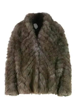 SIMONETTE RAVIZZA Goat-fur Lapel Jacket