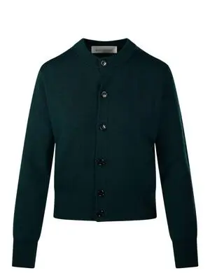 AMI Paris Long Sleeve Cardigan - Green