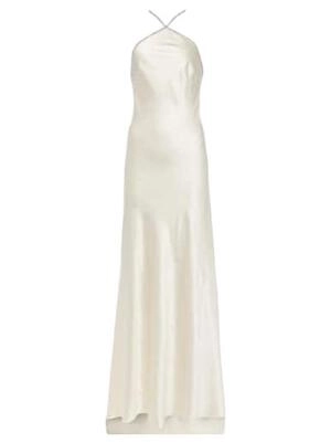 Roland Mouret Bridal Embellished Silk Satin Gown - White