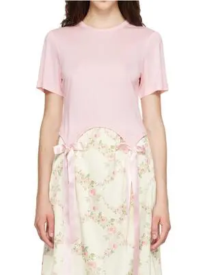 Simone Rocha Bow Tail Easy T-shirt Soft Pink