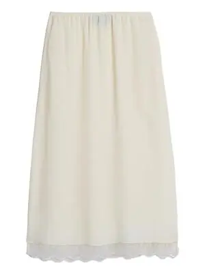 Simone Rocha Simone Rocha Lace-Trim Midi Skirt Cream