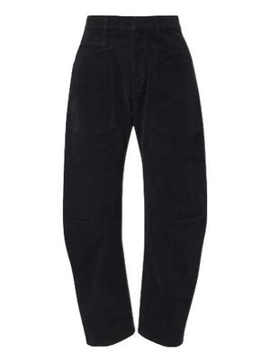 NILI LOTAN Shon Cotton-blend Corduroy Barrel-leg Jeans Black