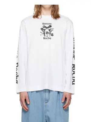 Simone Rocha Printed Long-sleeved T-shirt - White/black