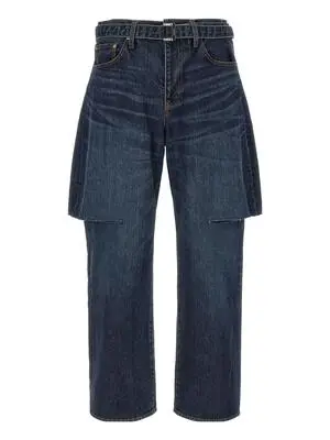 Sacai Belt-loop Jeans - Blue