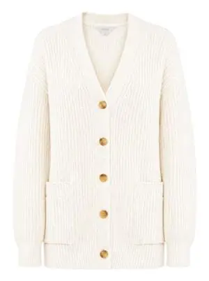 Malo Long-sleeve V-neck Cardigan - White