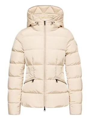 Moncler Avoce Hooded Short Down Jacket Beige