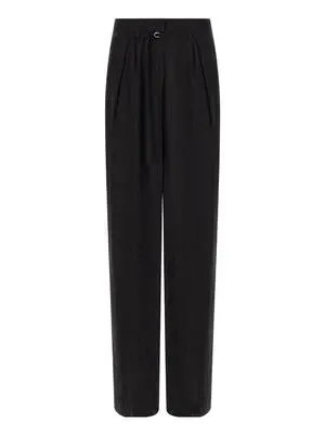 Dries Van Noten Pleated Trousers With Belted Waist - Black