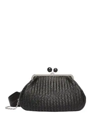 Max Mara Medium-sized Pasticcino Woven Shoulder Bag - Black