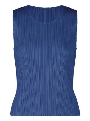 Issey Miyake Sleeveless Pleated Top - Blue