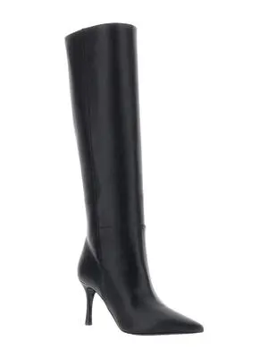 POLLINI Pointed-toe High Heel Tall Boots - Black