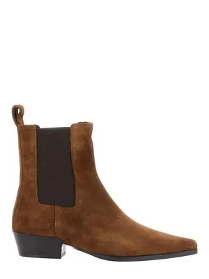 STRATEGIA Leather Ankle Boots - Brown