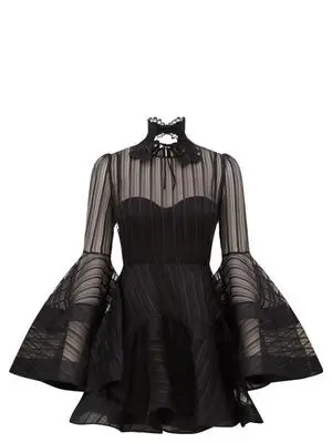 Zimmermann Valiant Lantern Mini Dress - Black