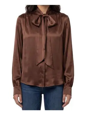 Federica Tosi Silk-blouse Blouse With Bow - Brown