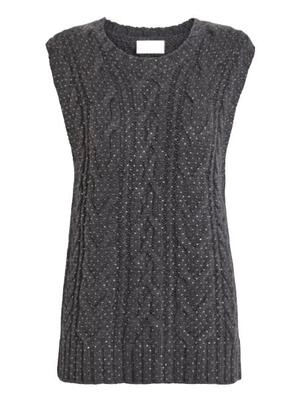 P.a.r.o.s.h Crew-neck Knit Vest - Black